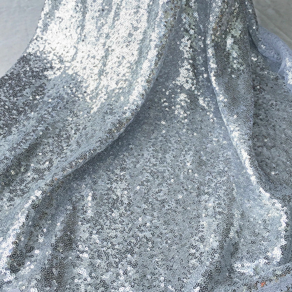 20 Yards MINI DISC SEQUIN GLITZ NYLON MESH FABRIC BACKDROP SASH OVERLAY ...
