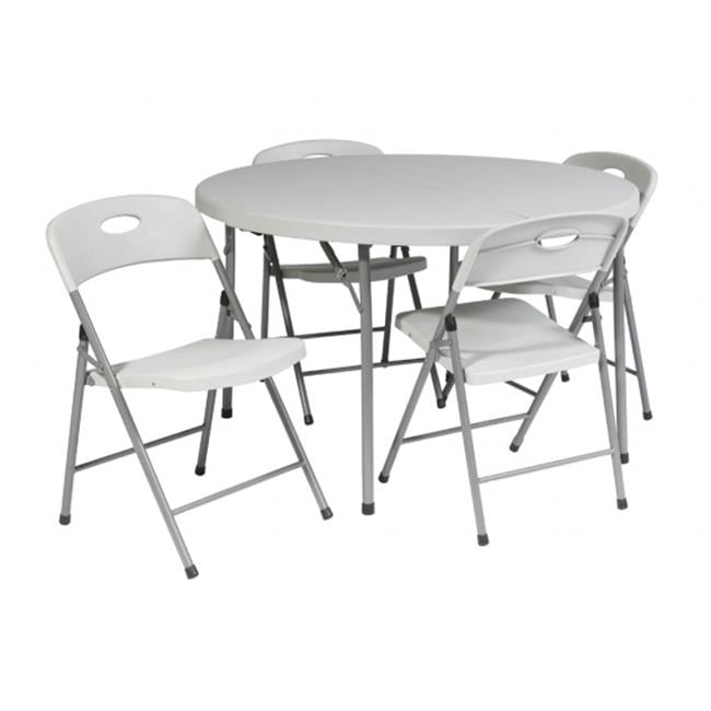 Avenue 6 Office Star QT6173-05 5 Piece Folding Set - 4 chairs and 48 in ...