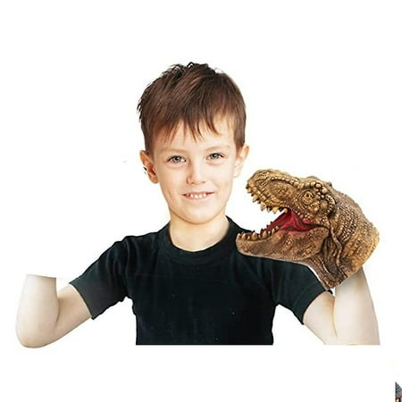 Dinosaur Hand Puppets Realistic Latex Soft Animal Head Toys ...