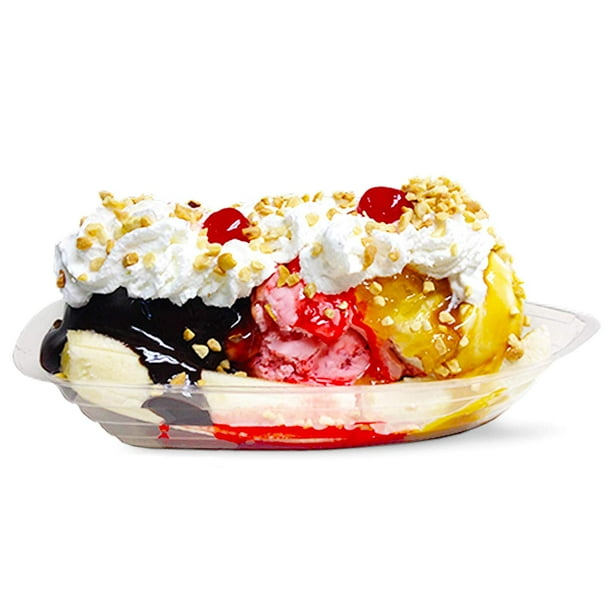 [125 Pack] 12 OZ Banana Split Boat Plate Clear PET Plastic Disposable ...