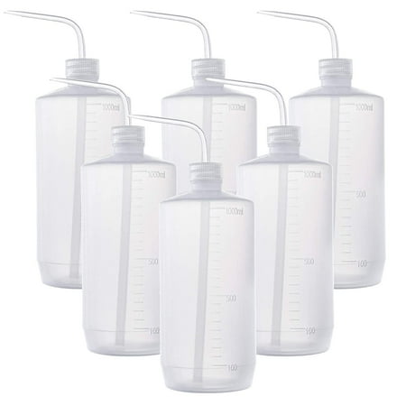 CPDD 6 Pack 1000ml LDPE Safety Wash Bottle, Plastic Squeeze Bottle ...