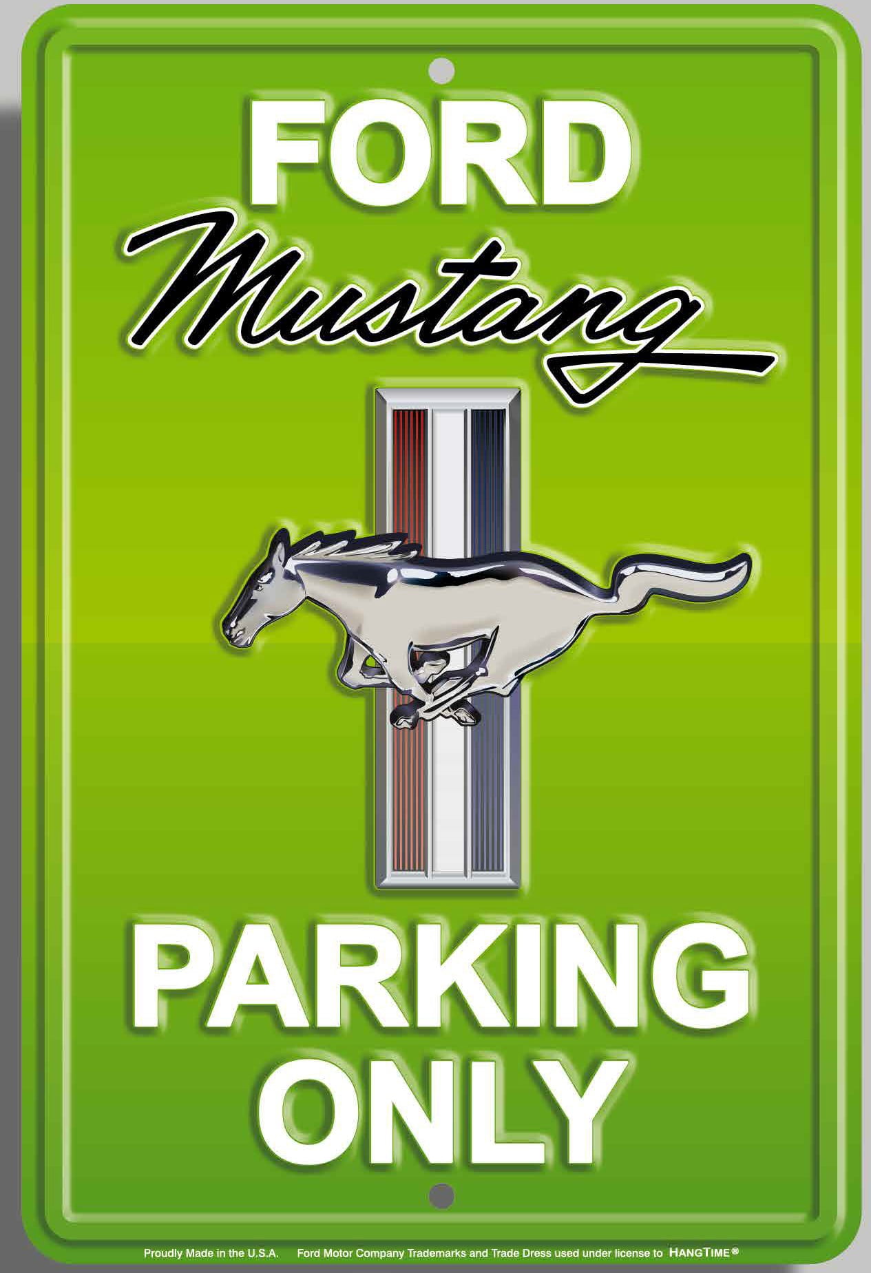 Ford Mustang Parking Only 8 x 12 inch Metal Sign with Grabber Lime ...