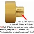 WHFNDF-Brass Garden Hose Adapter 3/4" GHT Female to 3/8" NPT Male ...