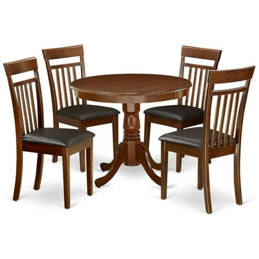 Hollywood Regency Kitchen Table Set with 4 Chairs - Round Pedestal ...
