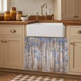 Blue Leaves Cabinet Curtains Forest Painting Art Style Sink Skirt ...
