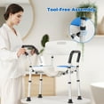 Naipo Shower Chair with Arms and Backrest, Adjustable Height, Anti-Slip ...