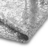 Lann's Linens 90" x 132" Silver Sequin Tablecloth, Sparkly Rectangle ...