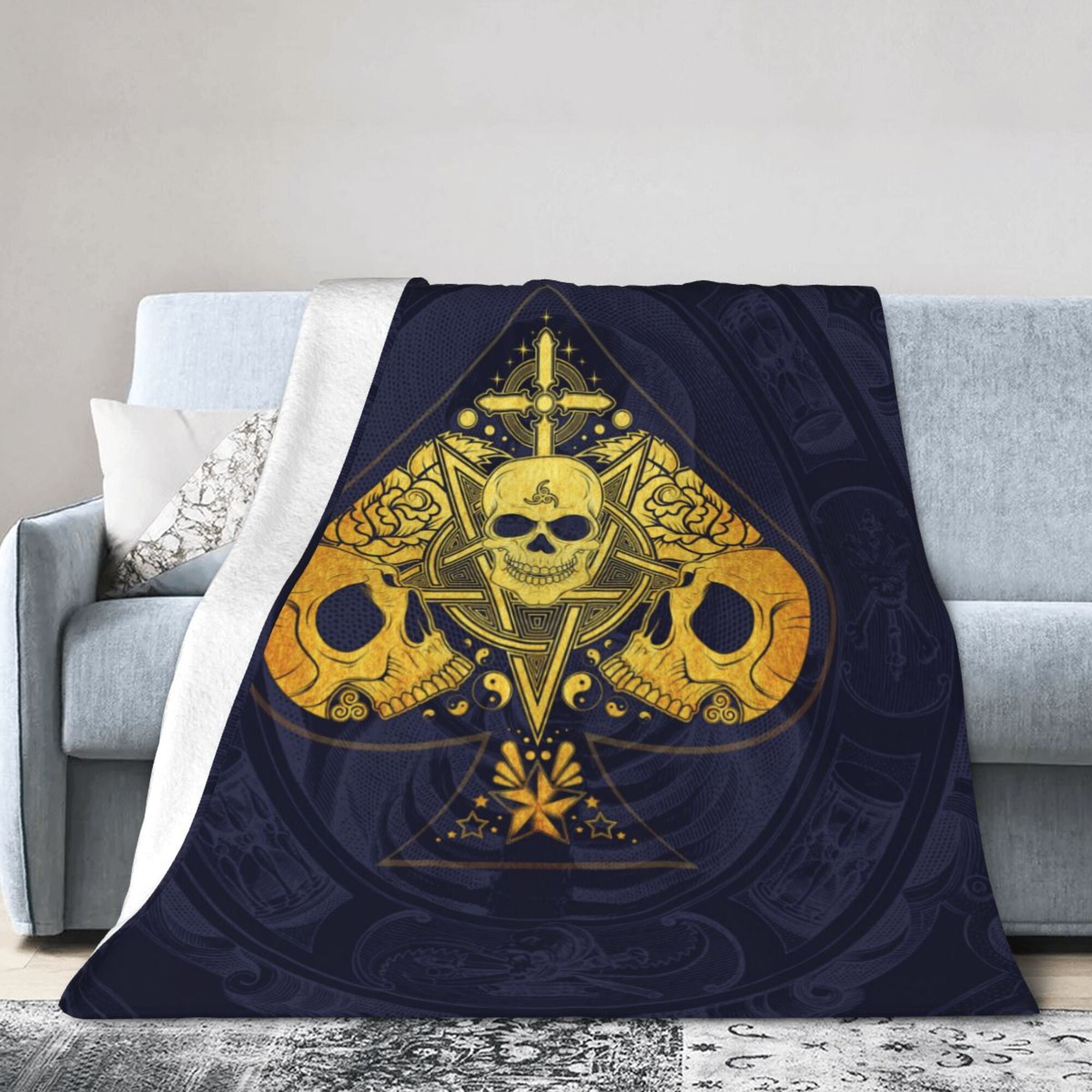 DouZhe Ultra-Soft Micro Fleece Lightweight Flannel Bed Blanket, Gold ...