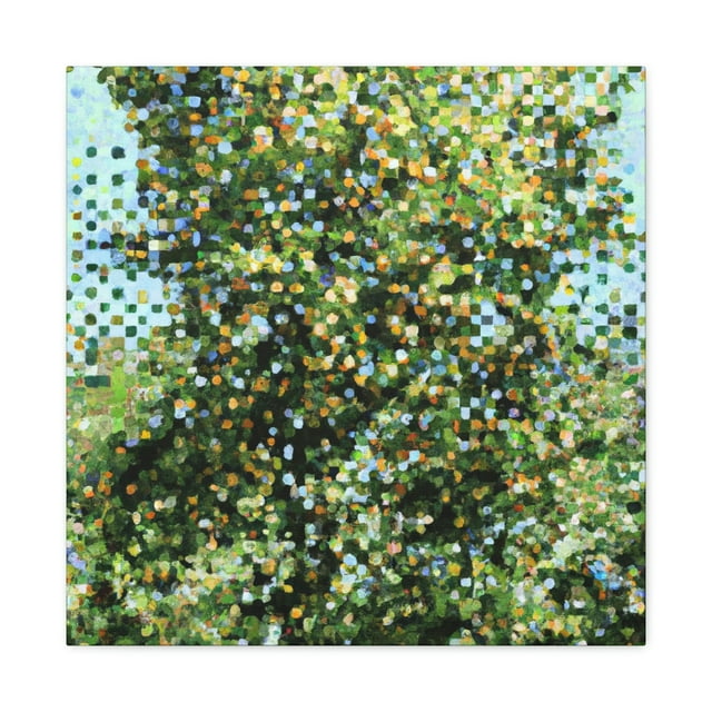 Apple Tree Pointillism Scene - Canvas - Walmart.com