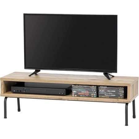 USA Low Multi-Purpose TV Stand with Black Steel Metal Frame and Legs ...