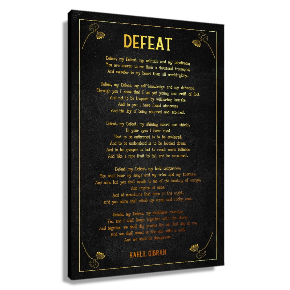 Defeat Poem Wall Decor Kahlil Gibran Quote Wall Art Poetry Poster ...