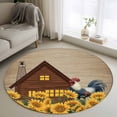 3ft Round Rug Farmhouse Roosters Area Rugs for Living Room Bedroom ...