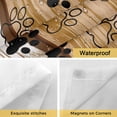 No Hook Shower Curtain with Snap in Liner, Cute Dog Paw Print Farm Wood ...