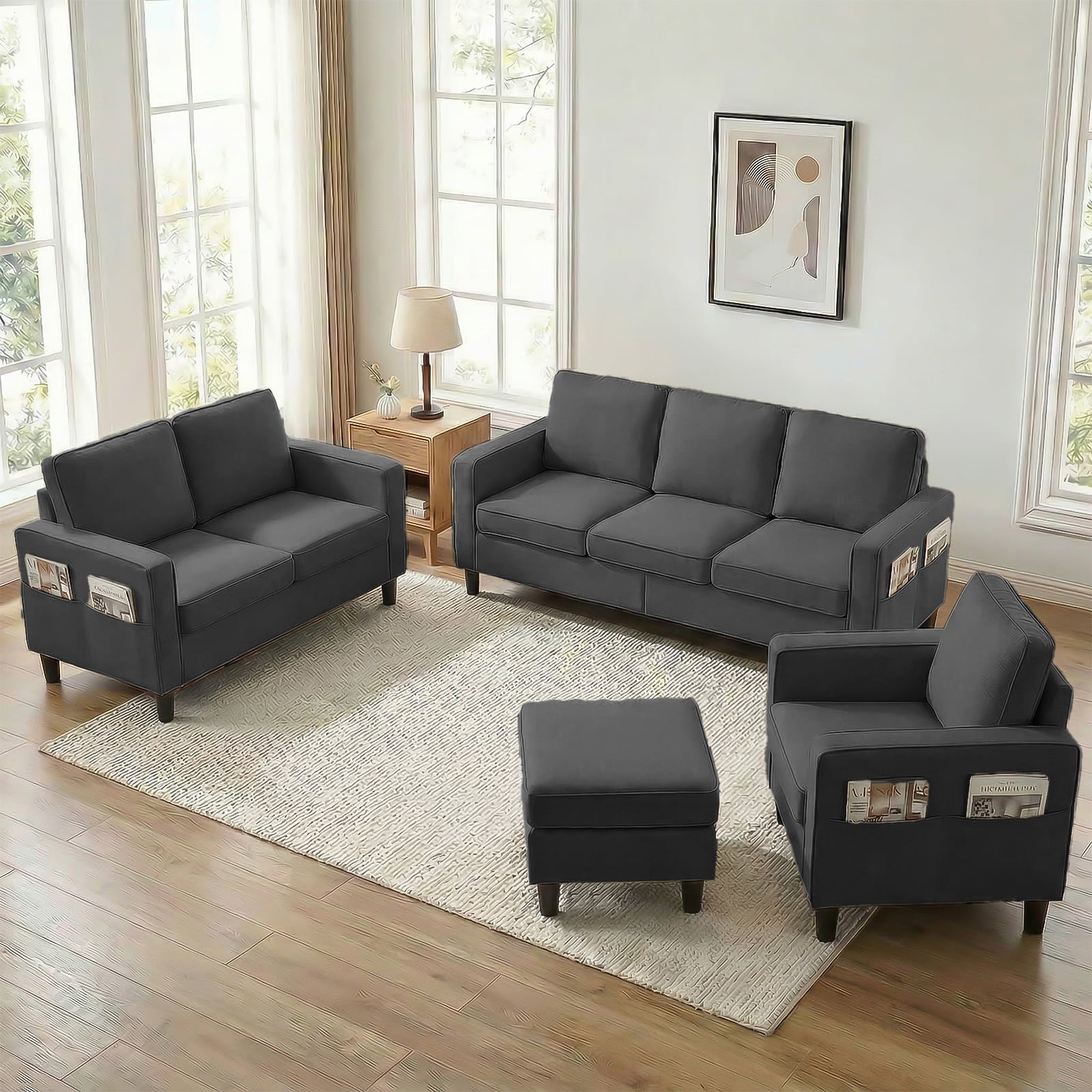 Click here for Puremind 3 Piece Living Room Furniture Sets  L Sha... prices