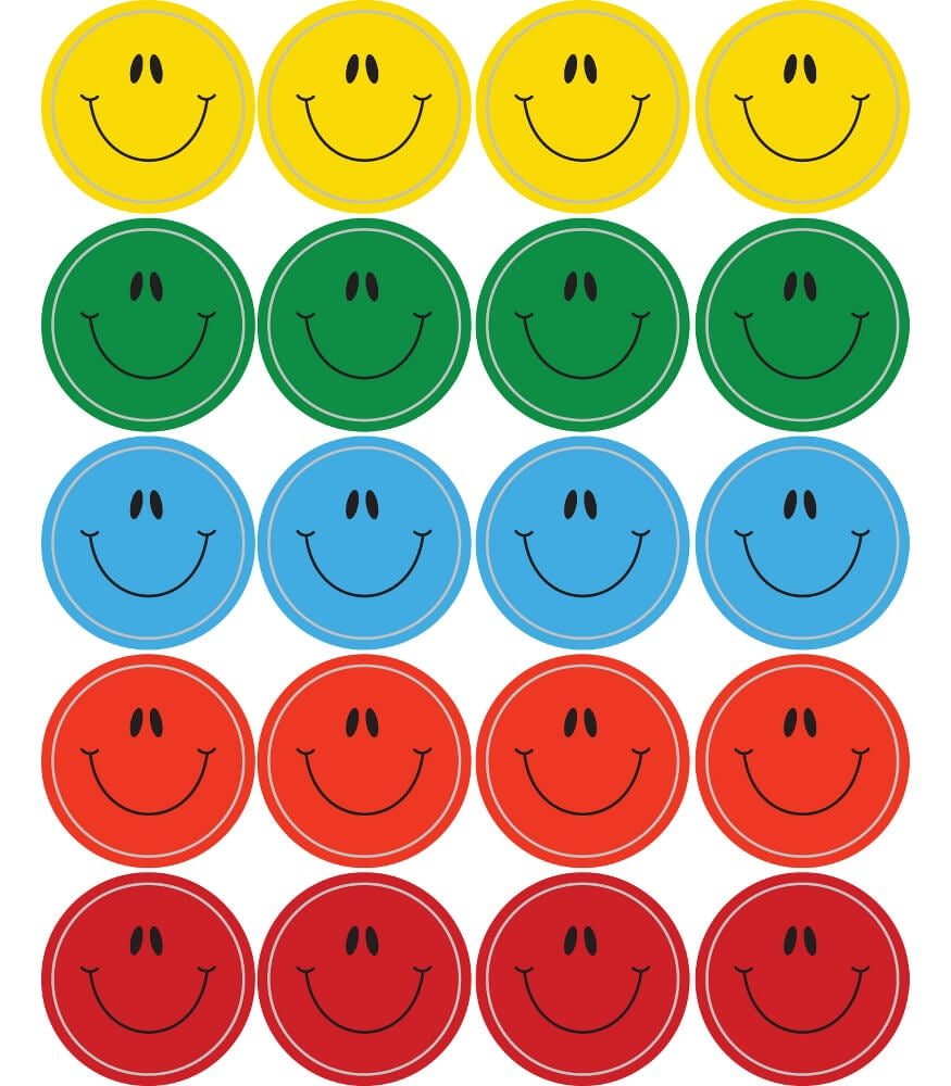 Carson Dellosa Education Smiley Faces, Multicolor Shape Stickers (120 ...
