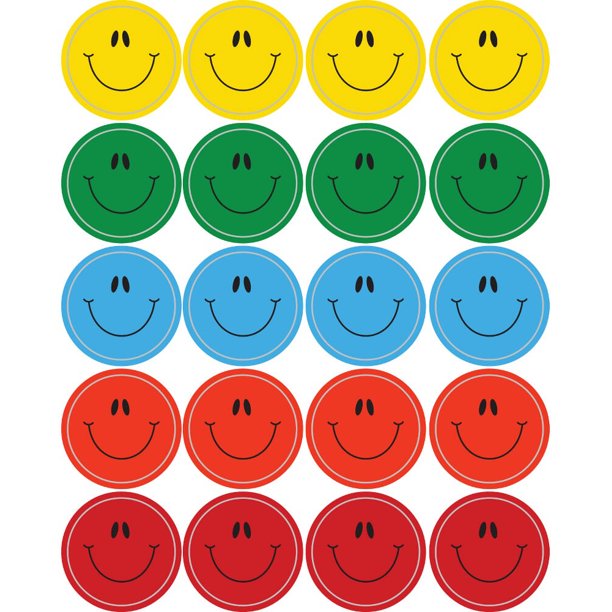 Carson Dellosa Education Smiley Faces, Multicolor Shape Stickers (120 ...