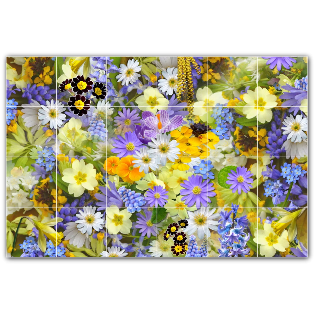 Picture-Tiles.com: Flowers Ceramic Tile Wall Mural WAL500651-64M. 36"W ...