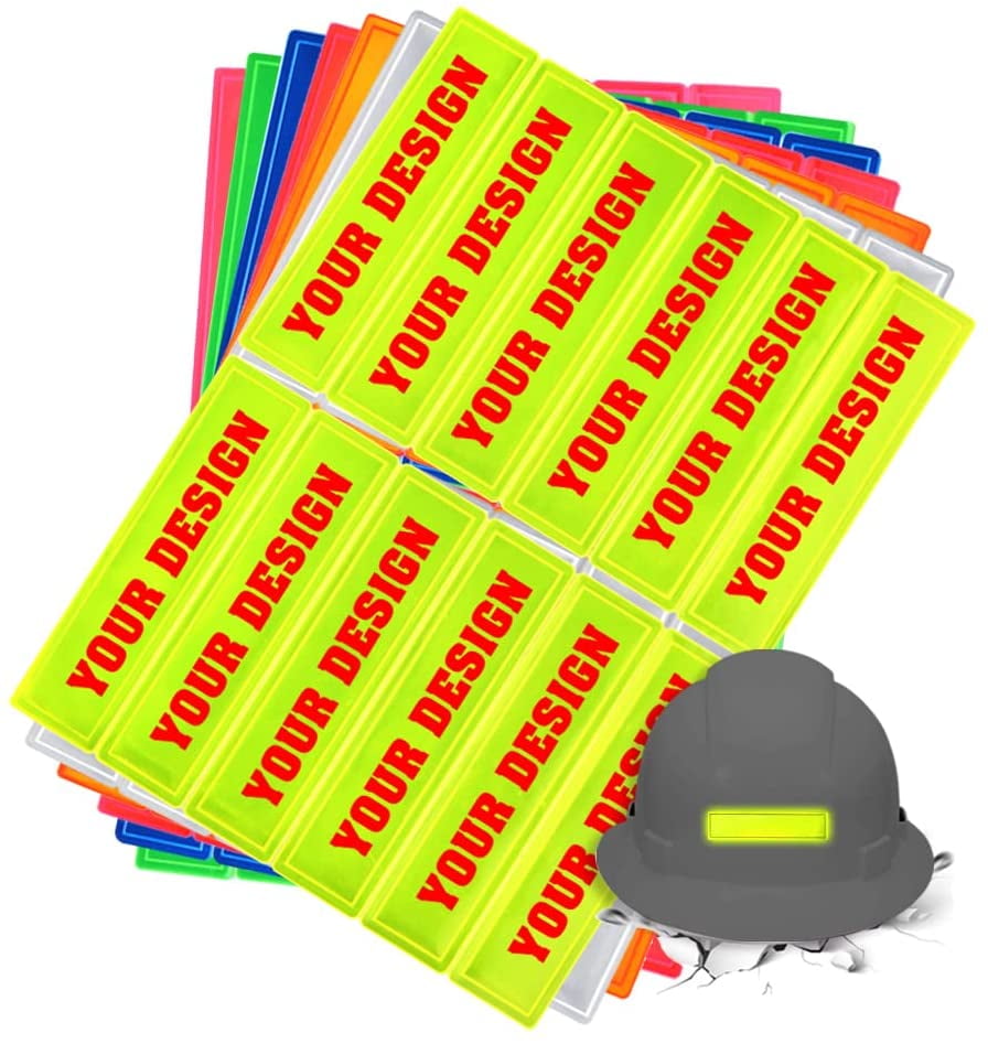 High Visibility Reflective Safety Hard Hat Sticker Customize Logo Hi ...
