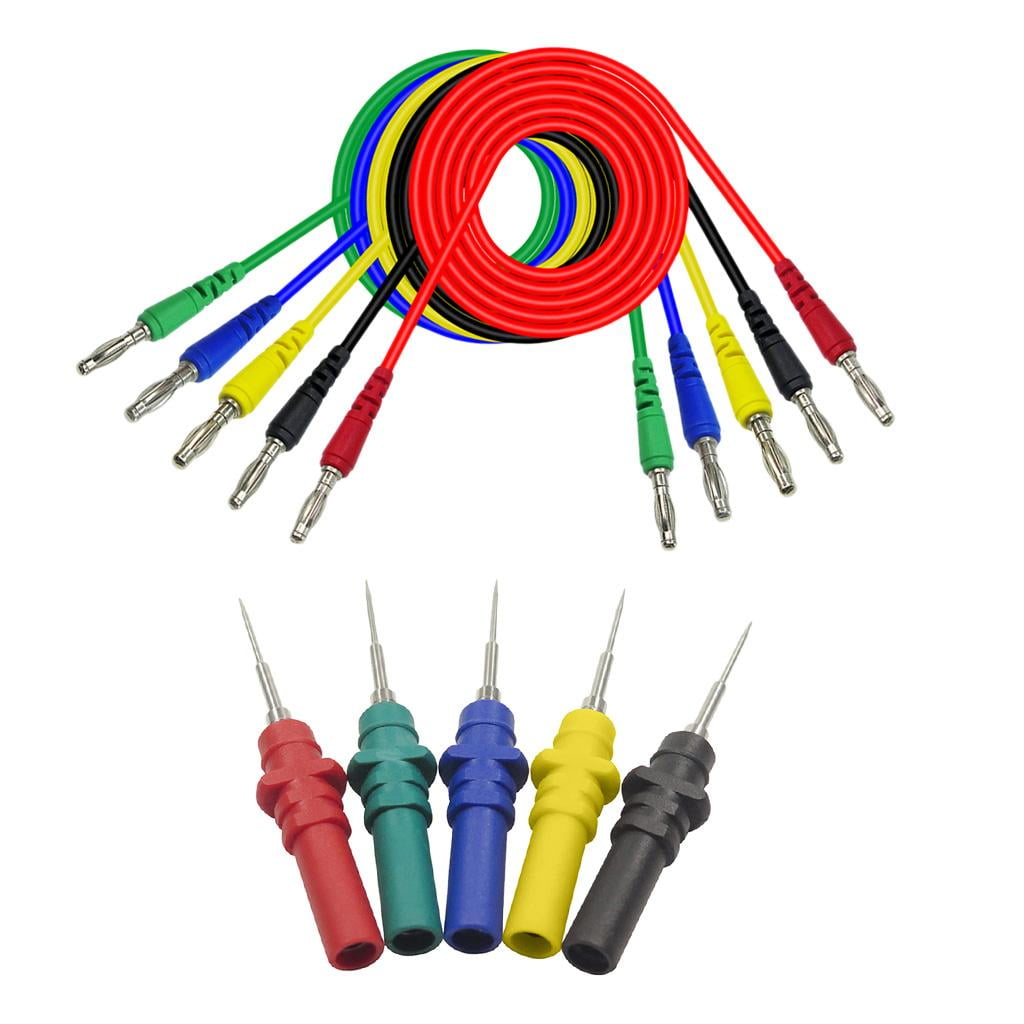 Plоmo a Conector Banana Cables de Prueba Multímetro, el Conjunto de 5 ...