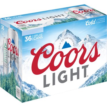 Coors Light Beer, 12 Pack, 12 fl oz Aluminum Cans, 4.2% ABV, Domestic ...
