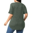 Dressy Blouses for Women Summer Plus Size Short Sleeve Crew Neck Solid ...