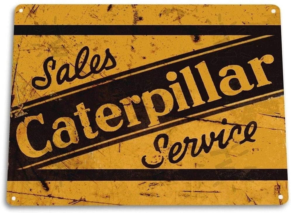 Tin Sign Caterpillar Metal Sign Shop Garage Tractor Heavy Equipment ...
