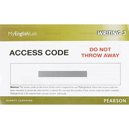 MyLab English Writing 3 (Student Access Code) | Walmart Canada