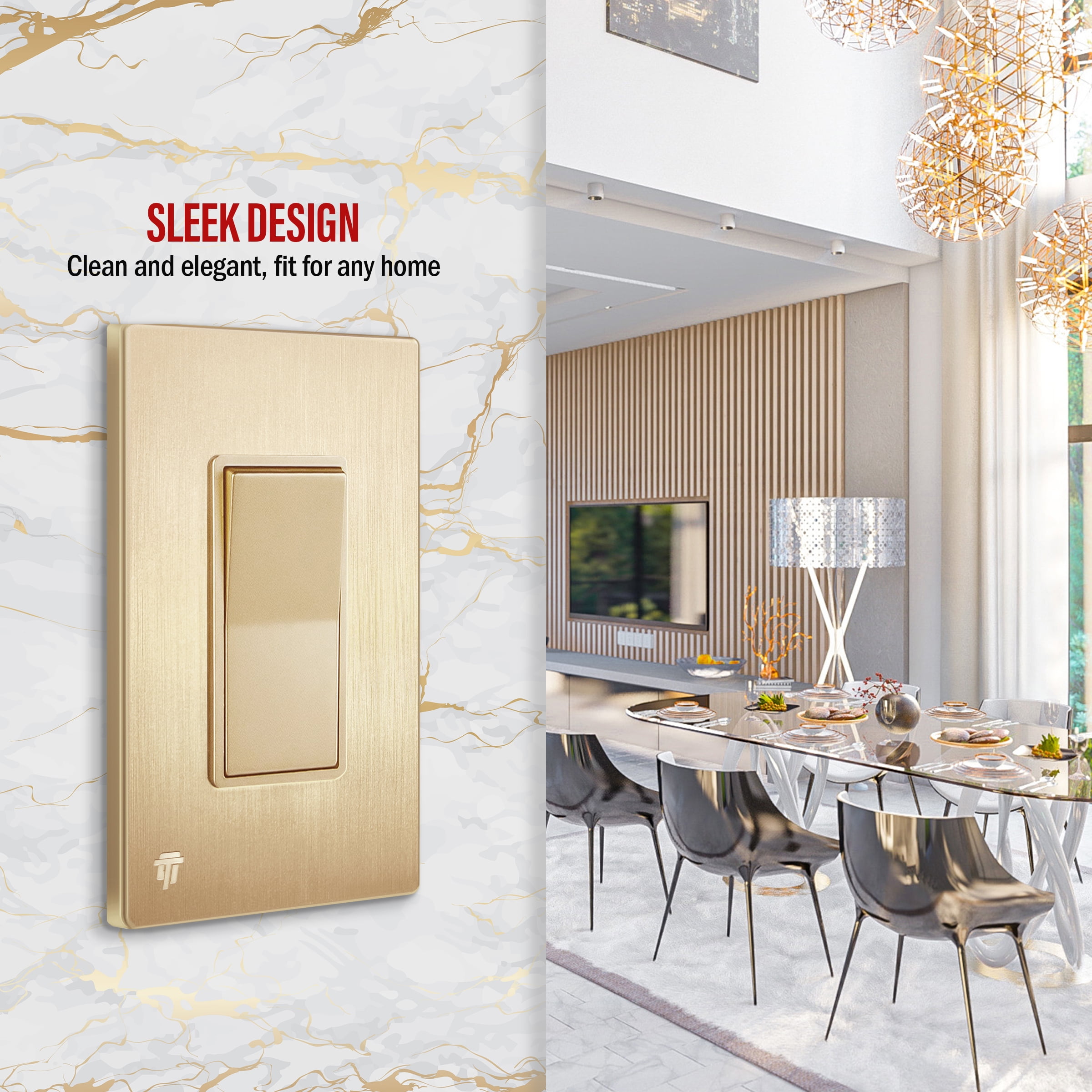 ENERLITES Elite Series Decorator Light Switch with Brushed Screwless ...