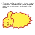 Star Burst Thumb Sign Signs Price Tags 3.5 x 2.8 Inch Red Border Yellow ...