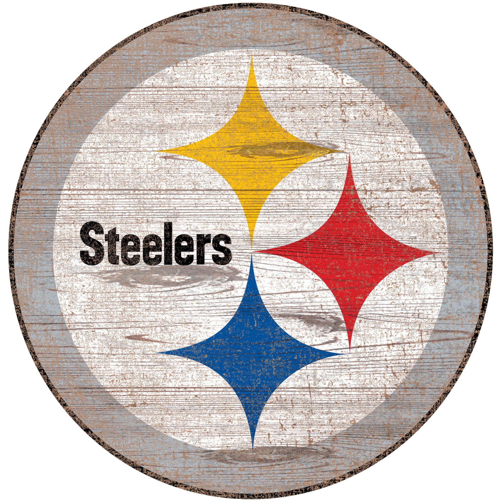 Pittsburgh Steelers 24'' x 24'' Distressed Logo Cutout Sign - Walmart ...