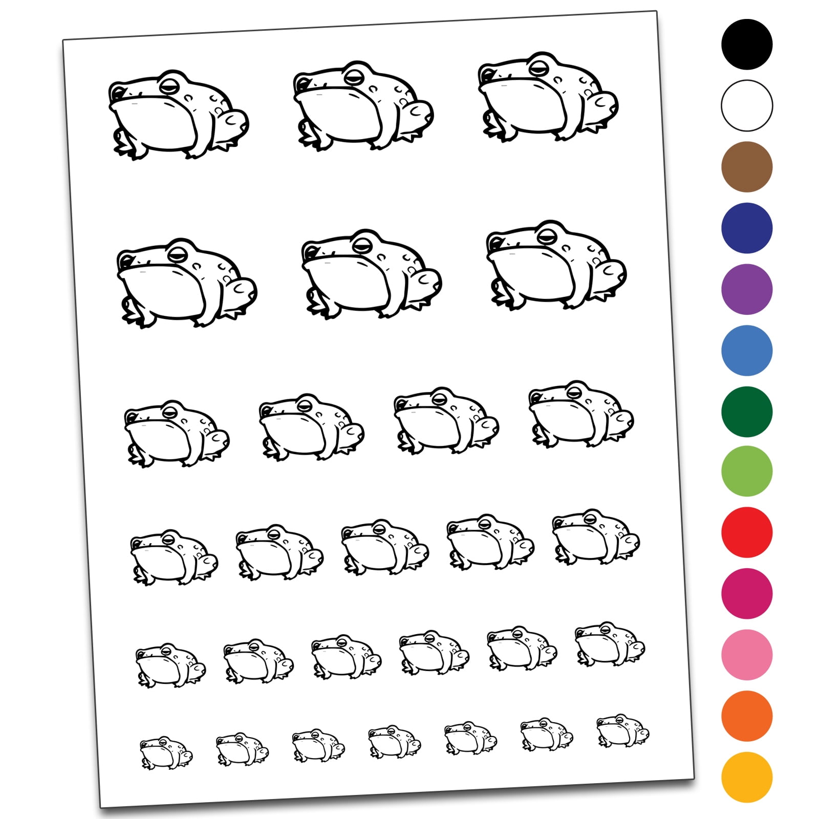 Sleepy Lazy Frog Toad Water Resistant Temporary Tattoo Set Fake Body ...