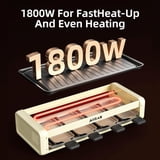 AORAN KITCHEN Electric Grill, 1800W Smokeless Nonstick Indoor Griddle ...