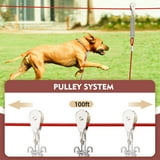 Furggis Dog Tie Out Runner for Yard, 100ft Zipline and 10ft Lead, Heavy ...