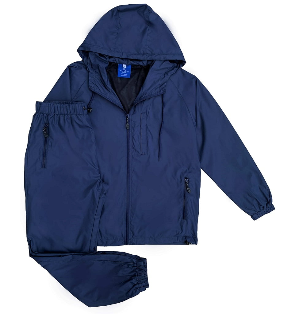 Men’s 2-Piece light weight Windbreaker Suit Jogger Sauna GYM Set with ...