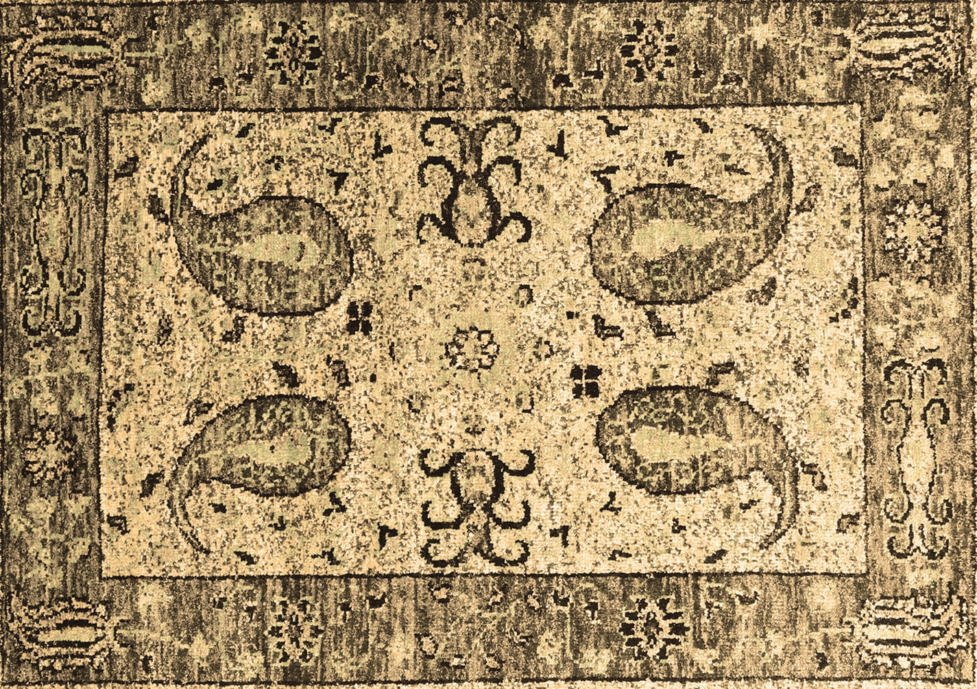 Ahgly Company Indoor Rectangle Abstract Brown Contemporary Area Rugs, 2 ...