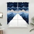 Abstract Art Swag Valances for Windows 36 inches Long, Beige Dark Blue ...