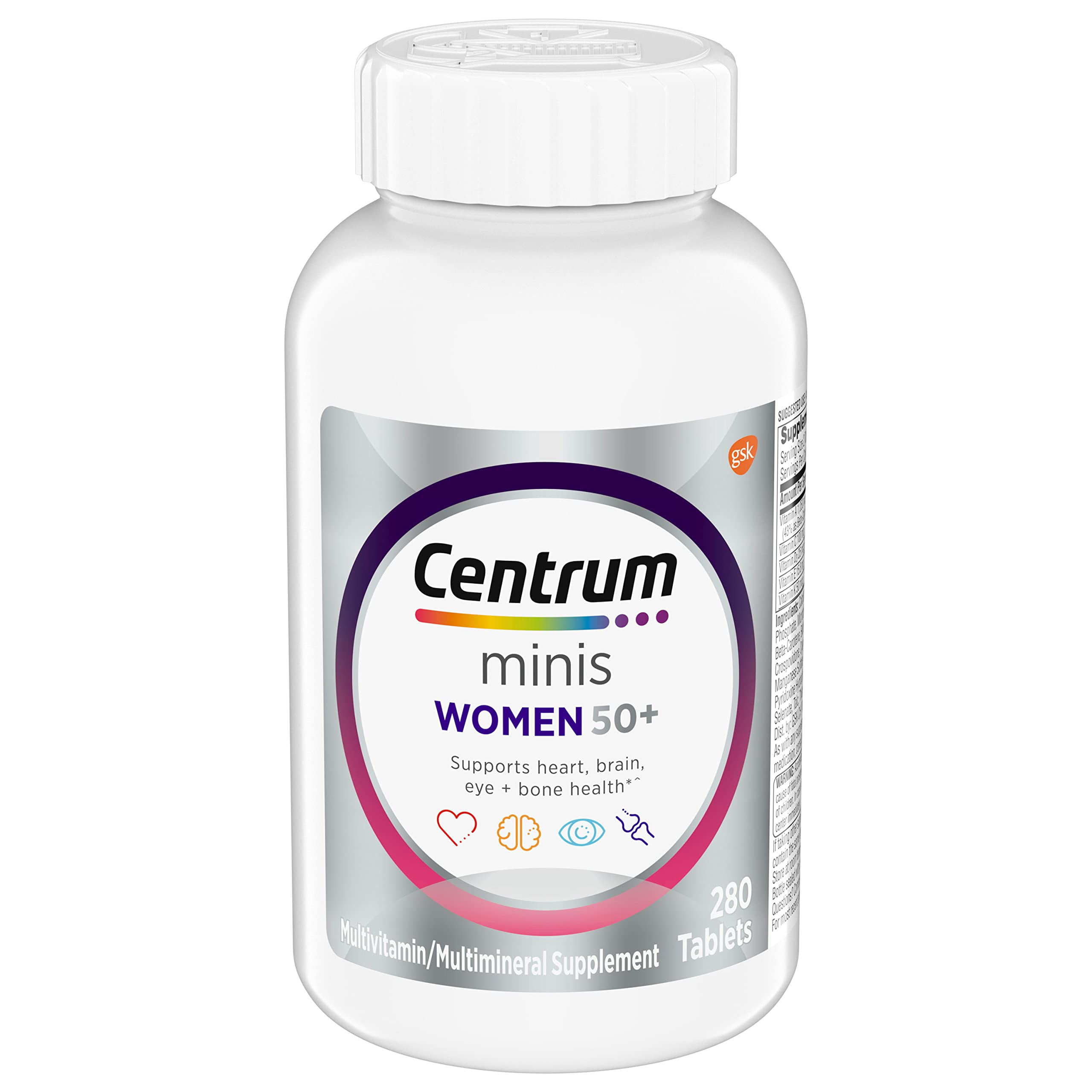 Suplemento multivitamínico Centrum Minis Silver para mujer, 280 ...