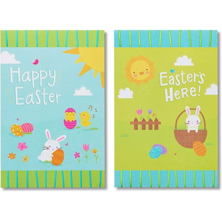 American Greetings Blue and Green Bunny Easter Cards, 6 Count | Walmart ...