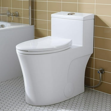 WinZo WZ5069 Ceramic Small Round Toilet One Piece 23" Depth Dual Flush ...