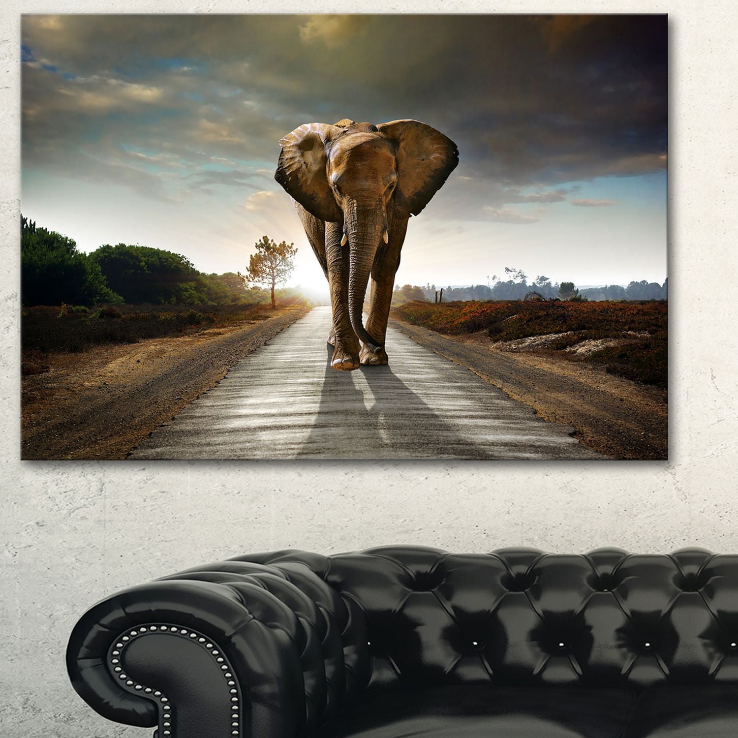 Click here for Designart Design Art Single Walking Elephant Photo... prices