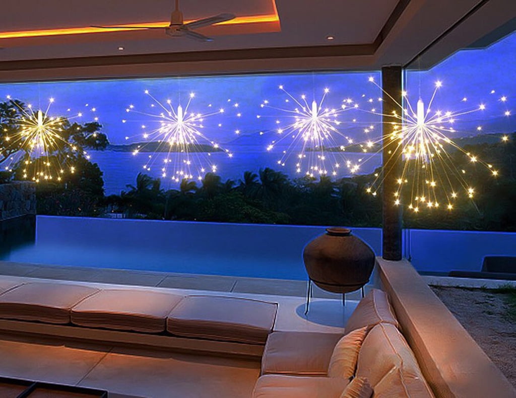 KY Outdoor led4AA cylindrical firework lamp 8-function hook Remote control battery box Dandelion ...