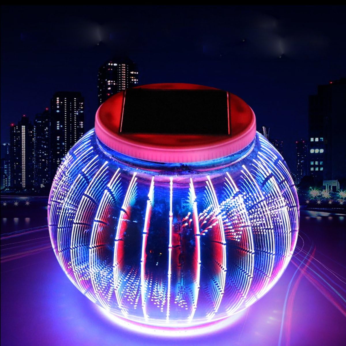 LINLIN Solar Glass Table Lights,Waterproof Ball Light 3D Table Lamps ...