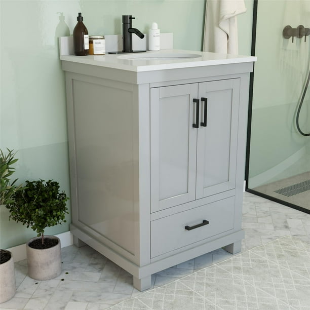 DHP Sunnybrooke 24 Inch Bathroom Vanity with Sink, Gray - Walmart.com