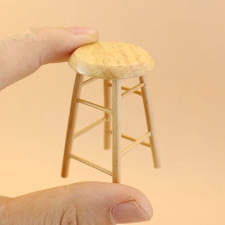 Gprince Mini Wooden Stool DIY Miniature Furniture for 1:12 Dollhouse ...