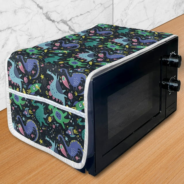Dragon Microwave Oven Cover, Space Thematic Hand Drawn Pattern Universe ...