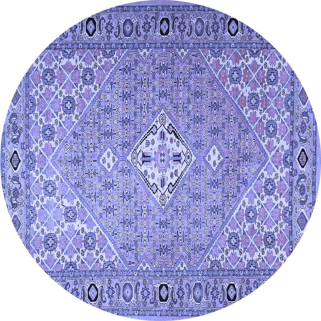 Ahgly Company Indoor Round Persian Blue Traditional Area Rugs, 8' Round ...