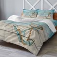 4 Piece Duvet Cover Set Full, Marine Nautical Anchor Farm Wood Grain ...