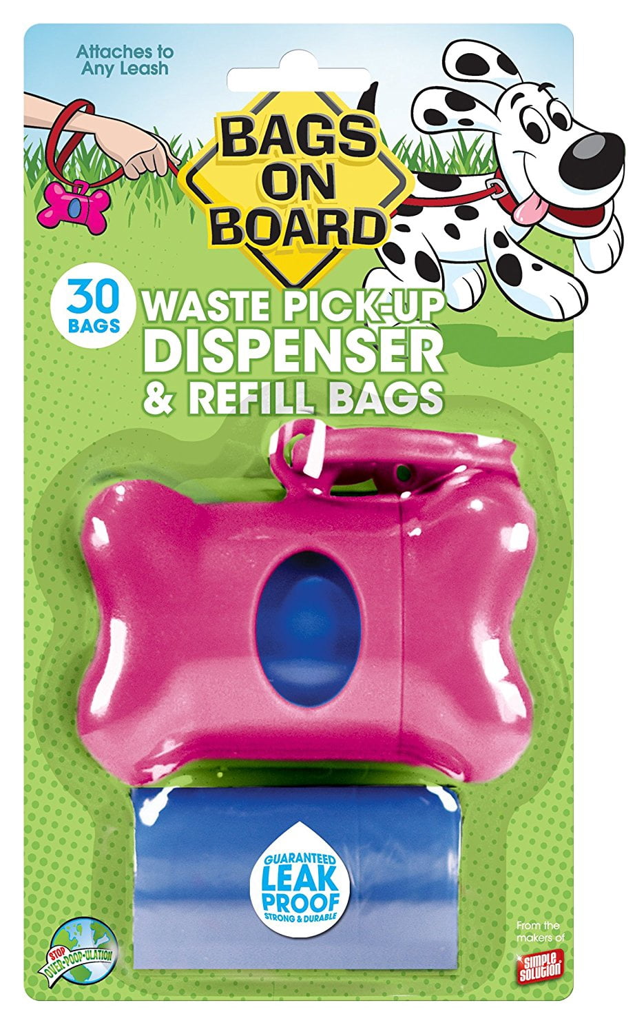 Bags on Board Bone Dispenser with 30 Refill Bags, Pink - Walmart.com