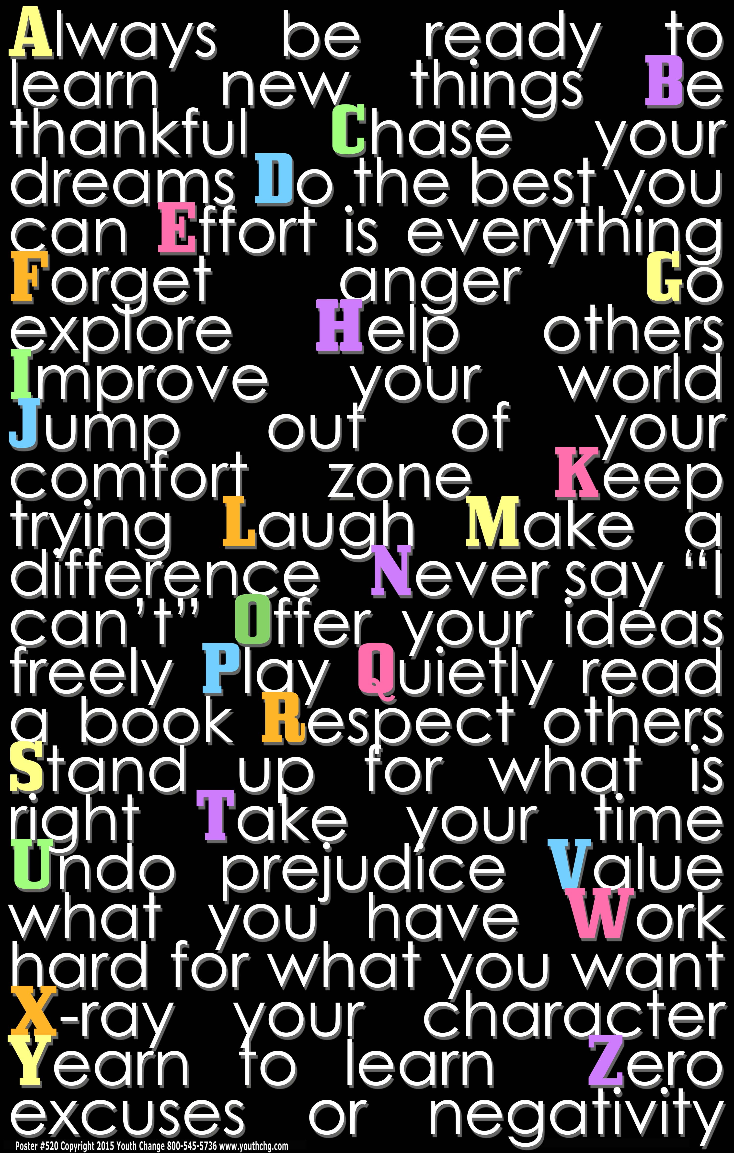 Youth Change Poster #520 ABC, Alphabet, Character, Success Building ...