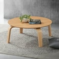 Omax Decor Mod Round Shape Mid-Century Wood Coffee Table in Oak ...